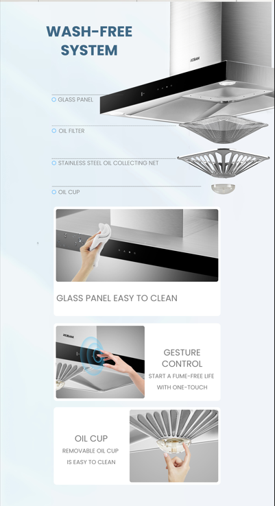 Range Hood | T-shaped type | Model: 85H1 | 90cm | Airflow: 1080 m3/hr – Robam UAE